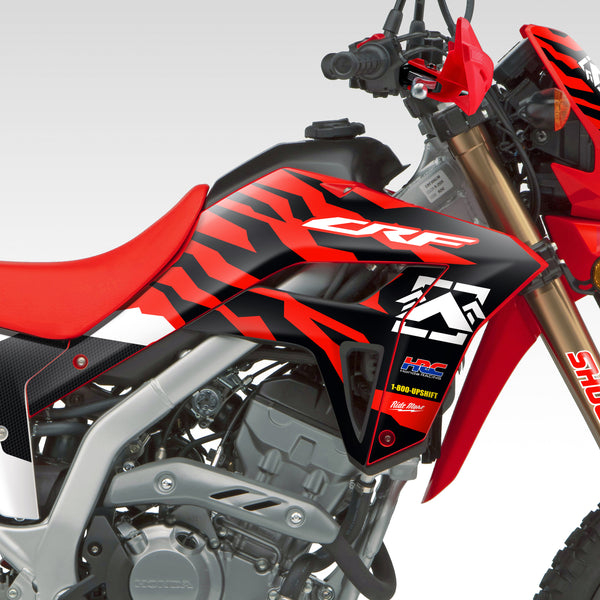 2021 - 2024 HONDA CRF300L - RED / BLACK SLASH - GRAPHICS KIT (Non-Rall ...