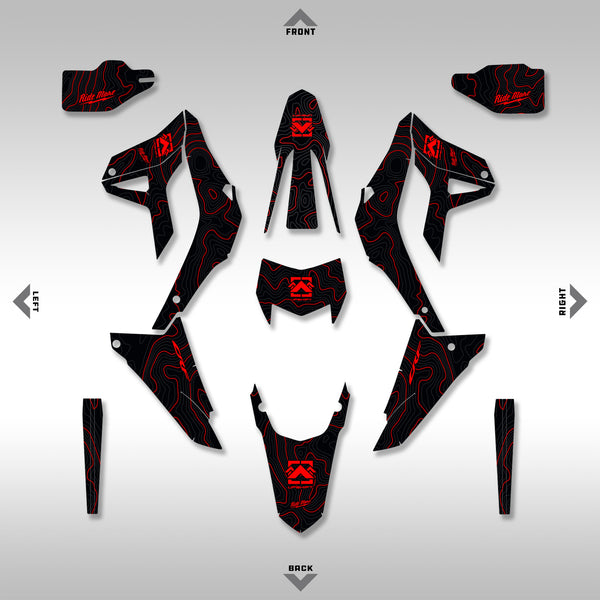 2021 - 2024 HONDA CRF300L - BLACK TOPO - GRAPHICS KIT (Non-Rally ...