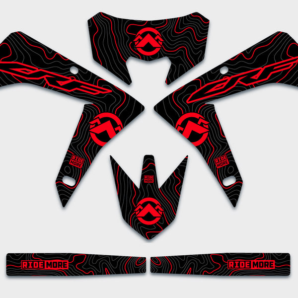 2019 - 2024 HONDA CRF450L / RL - BLACK/RED TOPO - GRAPHICS KIT ...